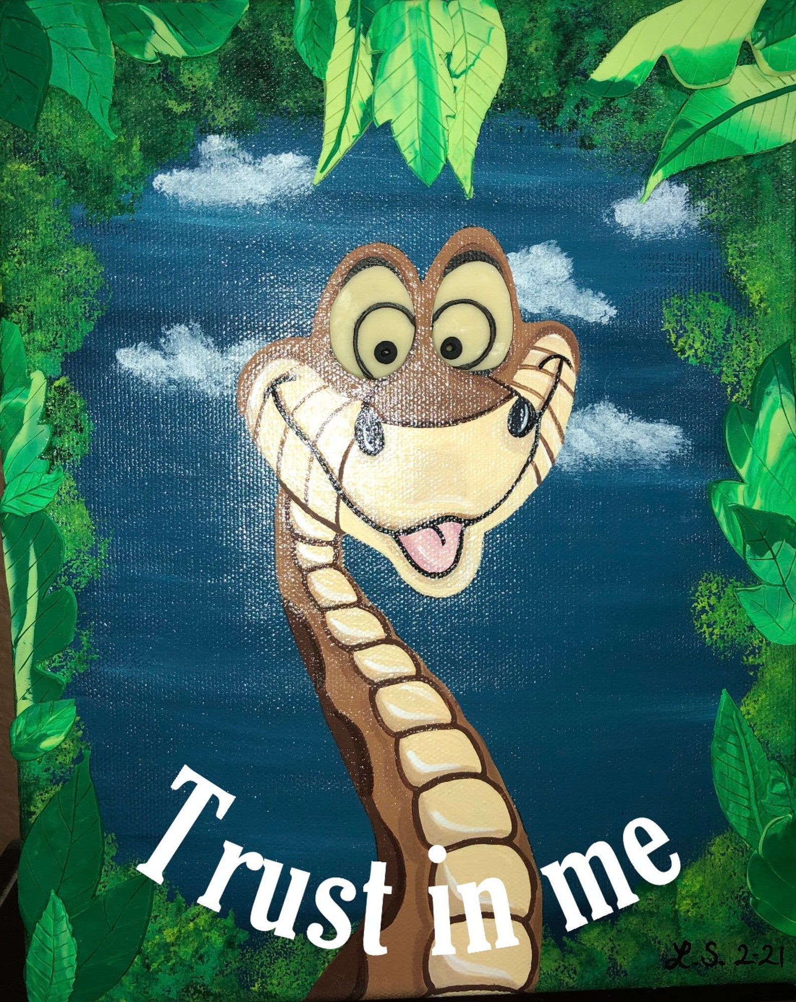 Jungle Book Inspired Kaa Trust in Me Canvas Painting - Etsy