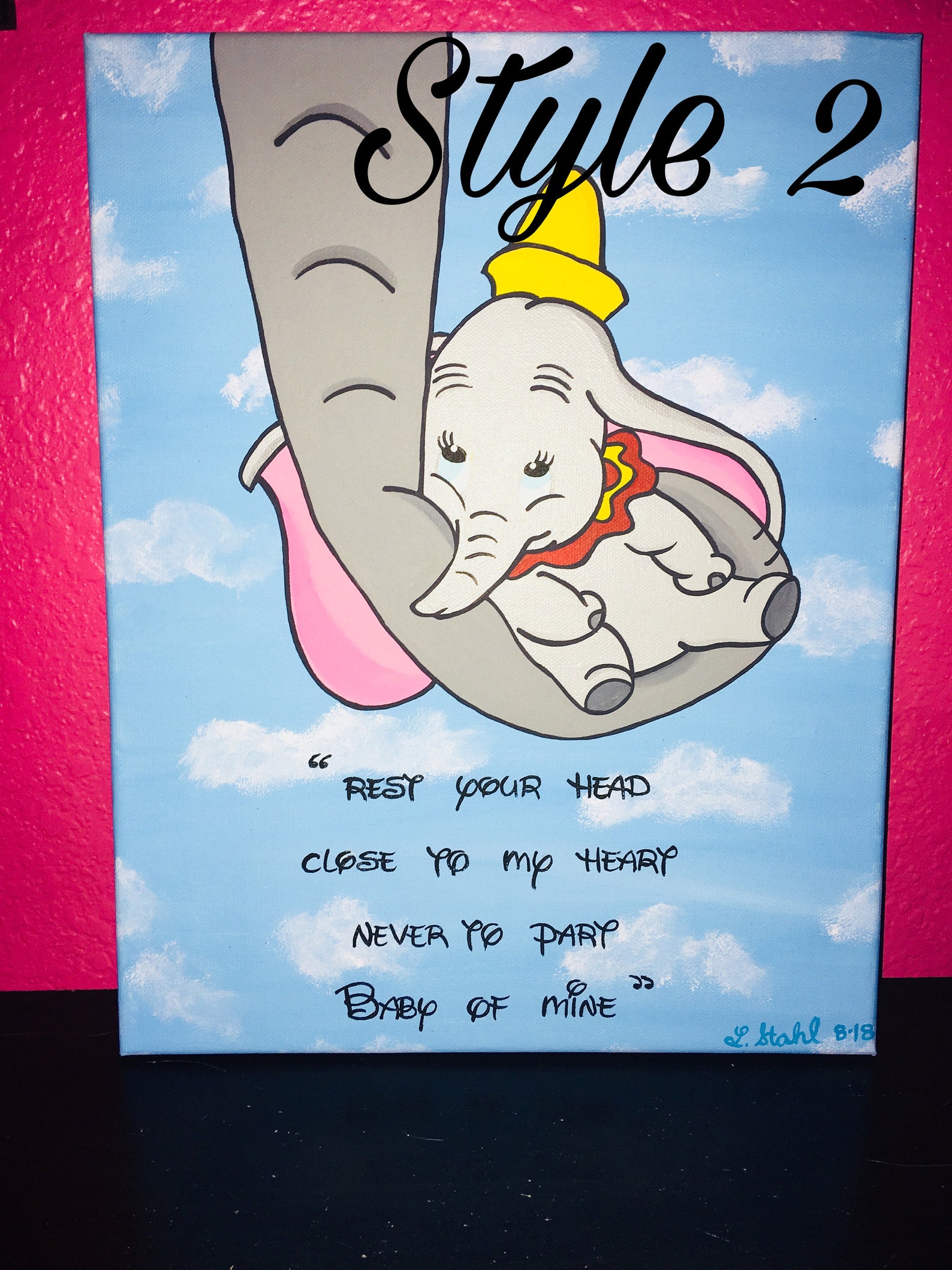 Dumbo "baby Mine" Inspired Canvas Painting - Etsy