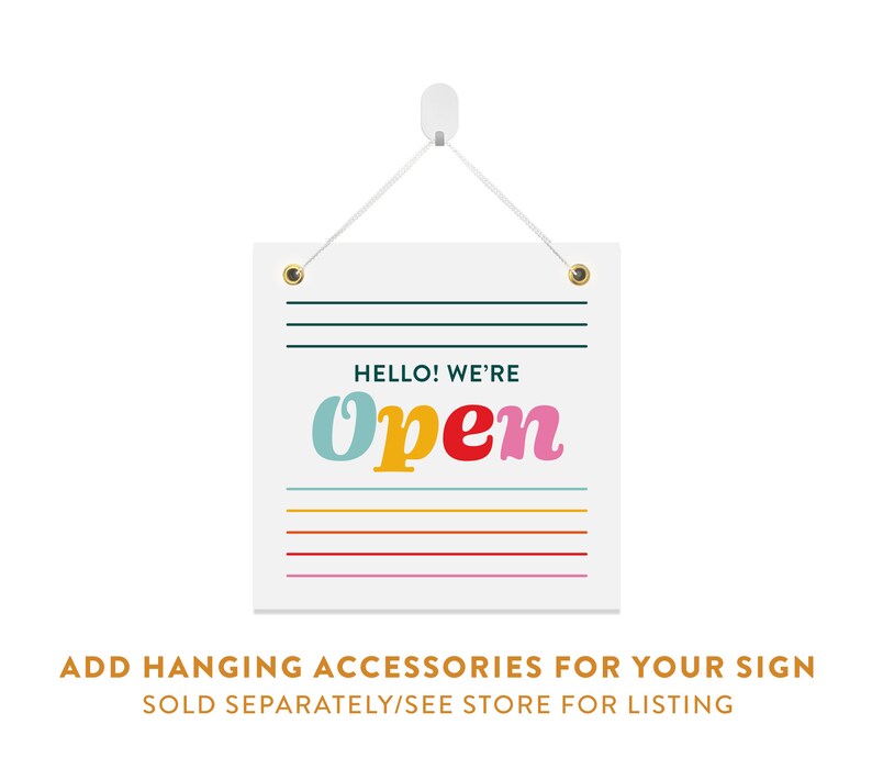 Reversible Windowpane Grid Open Closed Small Business Entrance Sign ...