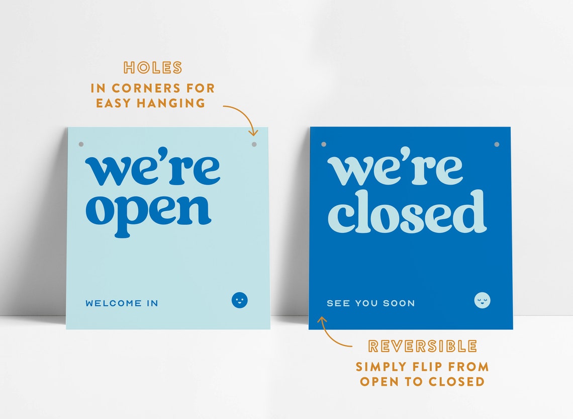 Reversible Modern Open Closed Small Business Entrance Sign - Etsy
