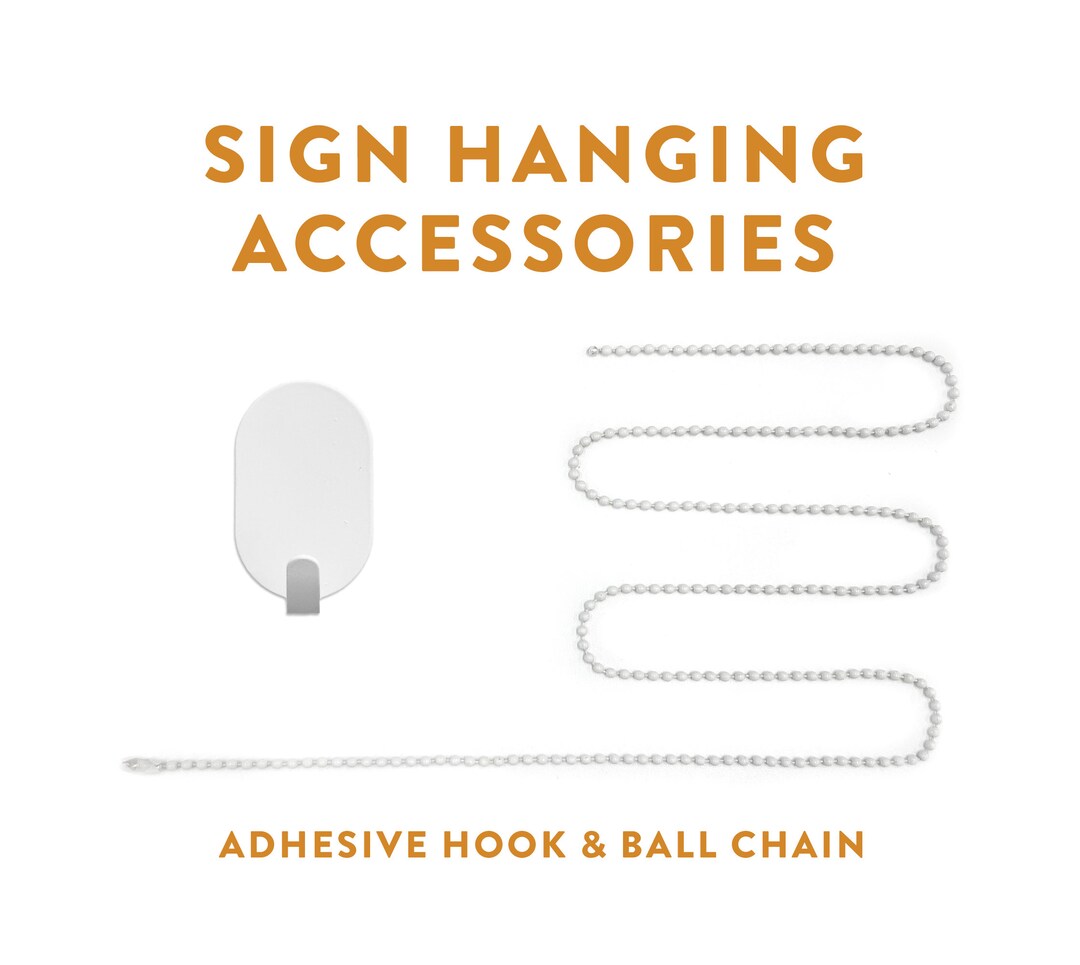 Adhesive Hook and Ball Chain Sign Accessories - Etsy