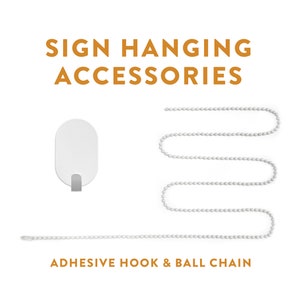 Adhesive Hook and Ball Chain Sign Accessories - Etsy