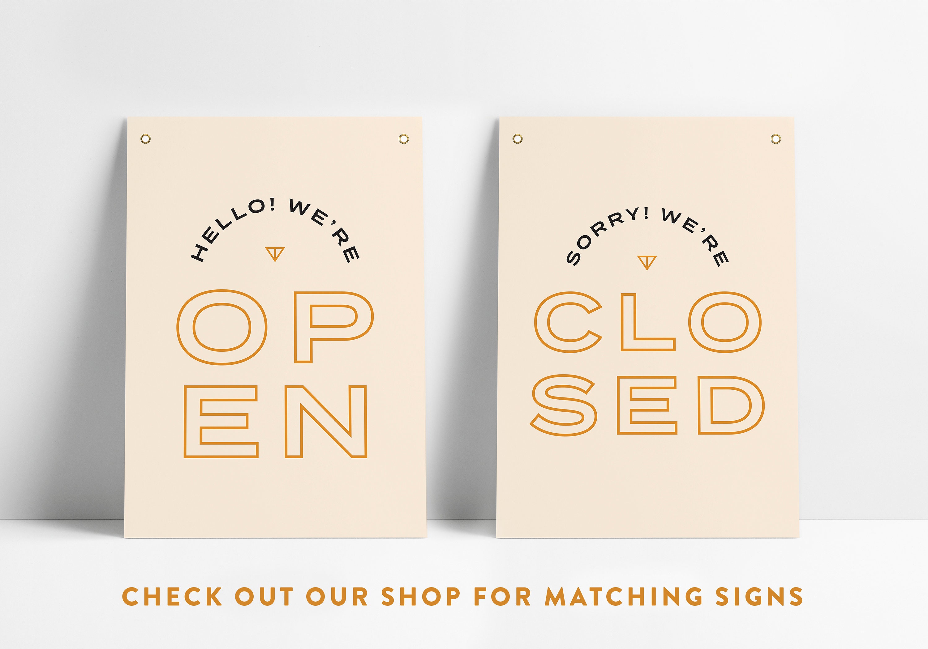 Minimal Mid-Century Modern Business Hours Open Vinyl Decal | Etsy