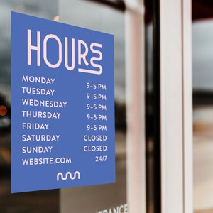 Fun Business Hours Open Vinyl Decal Sticker Sign - Etsy