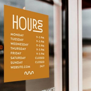 Fun Business Hours Open Vinyl Decal Sticker Sign - Etsy