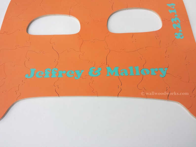 Wedding Monogram Puzzle Guest Book 60-120 Pieces size | Etsy