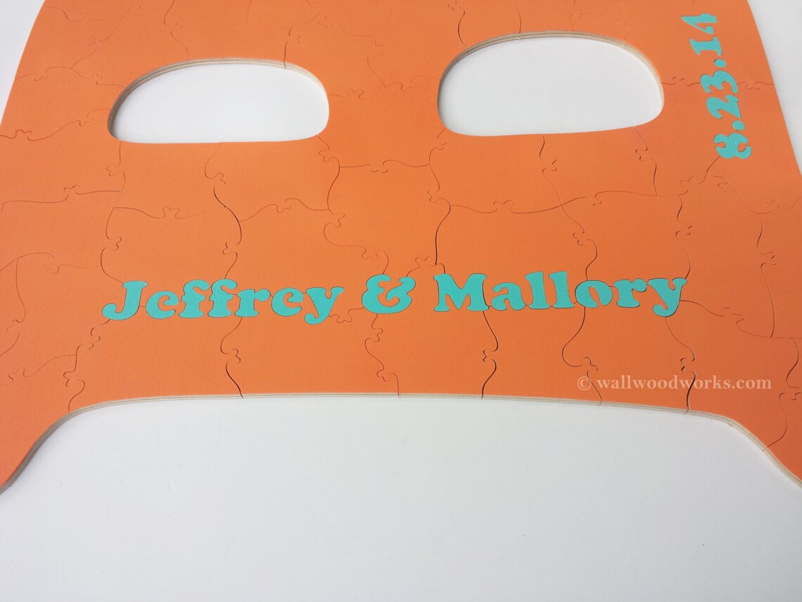 Wedding Monogram Guest Book Puzzle 10-50 Pieces size - Etsy