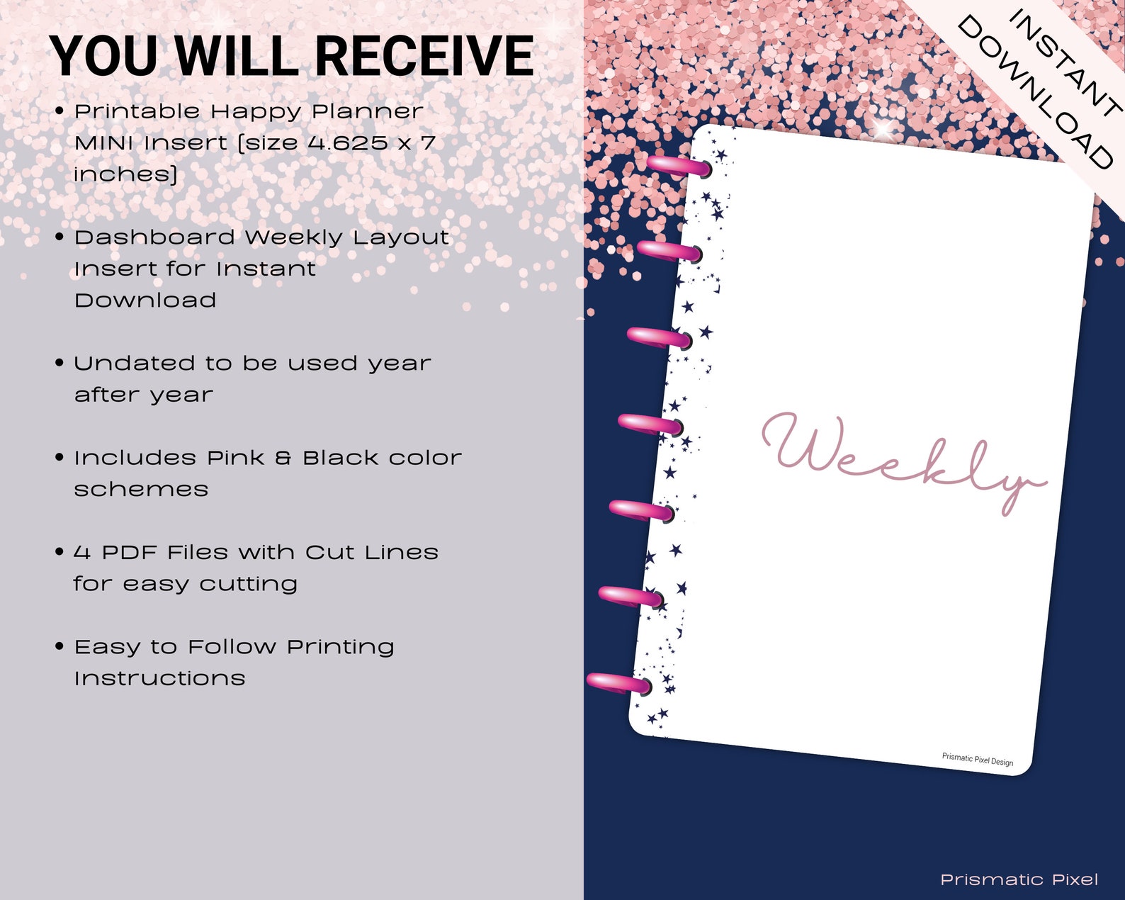 DASHBOARD Layout MINI Happy Planner, Happy Planner Mini Dashboard ...