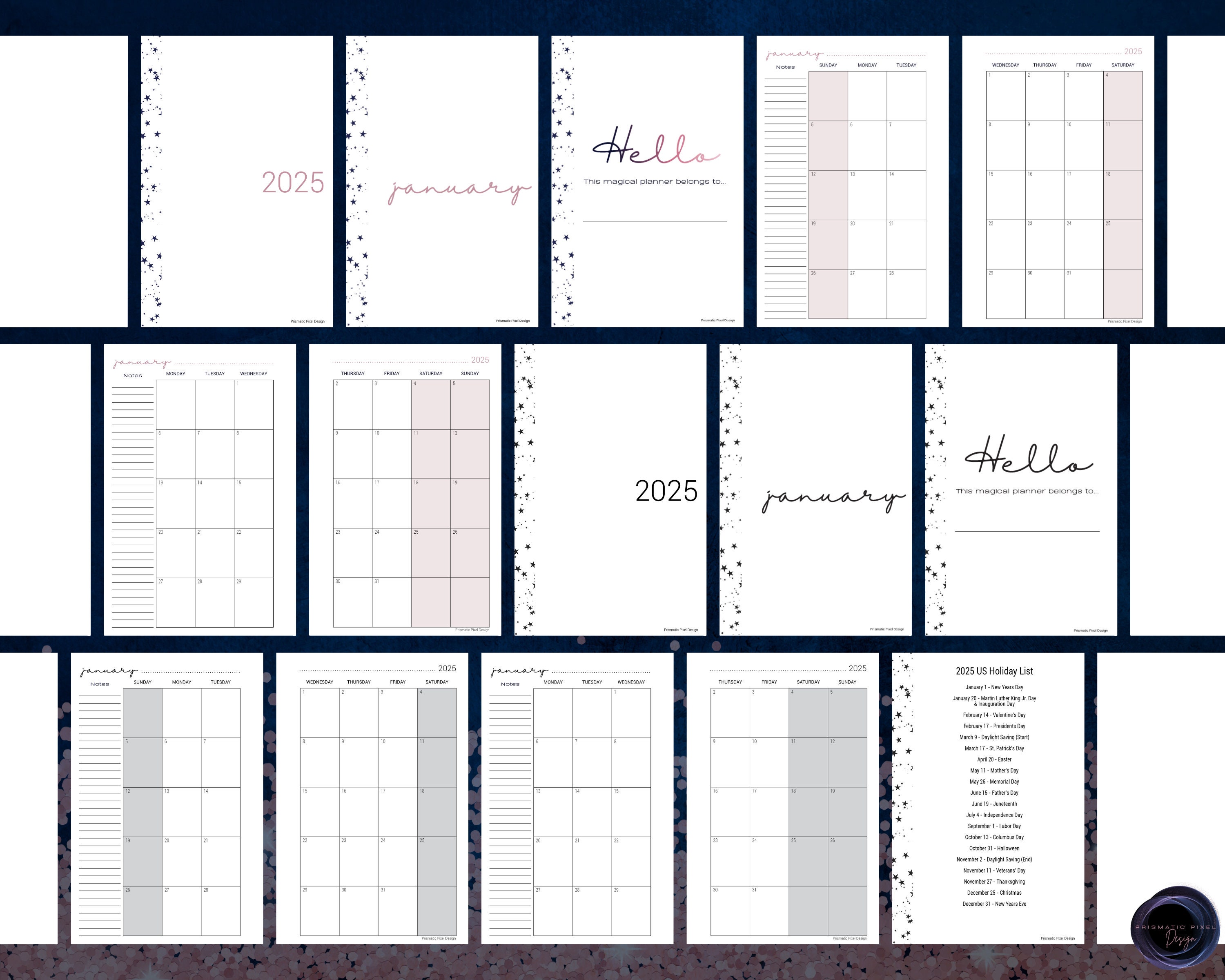 2024 2025 MINI Happy Planner Refill, Happy Planner Printable Inserts ...