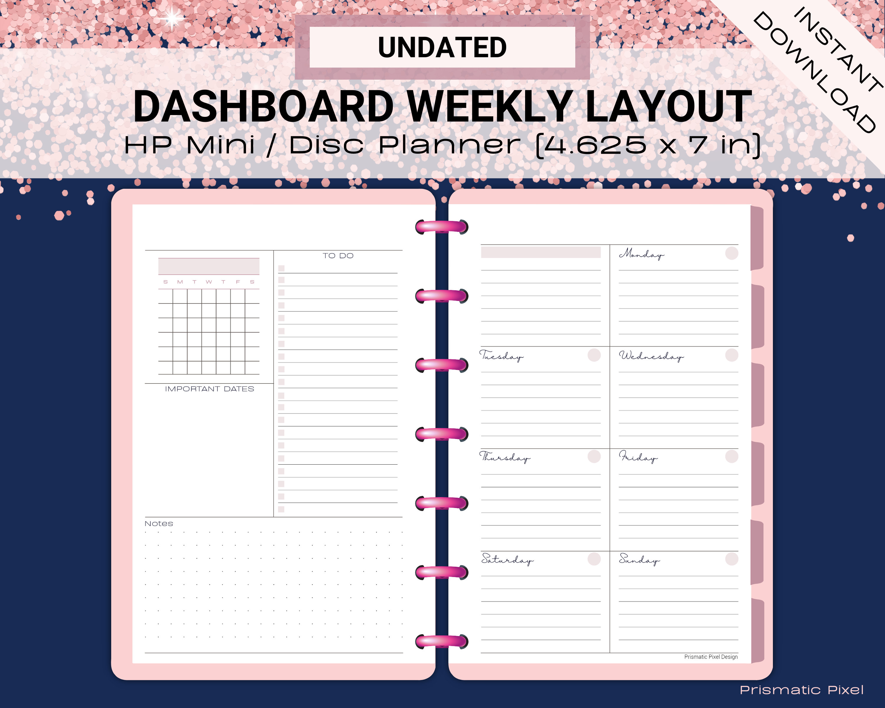 DASHBOARD Layout MINI Happy Planner, Happy Planner Mini Dashboard ...