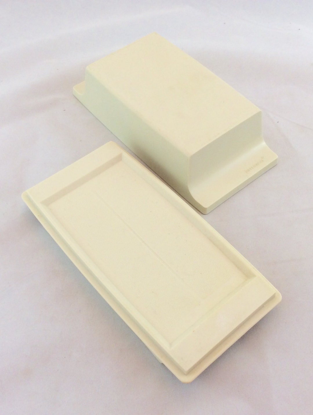 Vintage Tupperware Butter Dish Container Tan, Tupperware Cheese ...