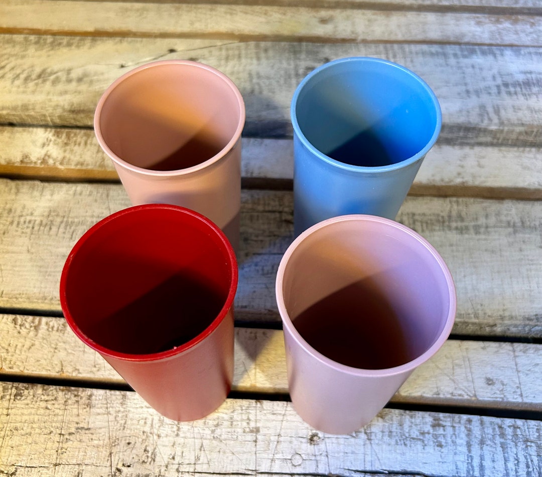 Vintage Tupperware Tumblers 9 Ounce X 4 116, Unbreakable Plastic ...