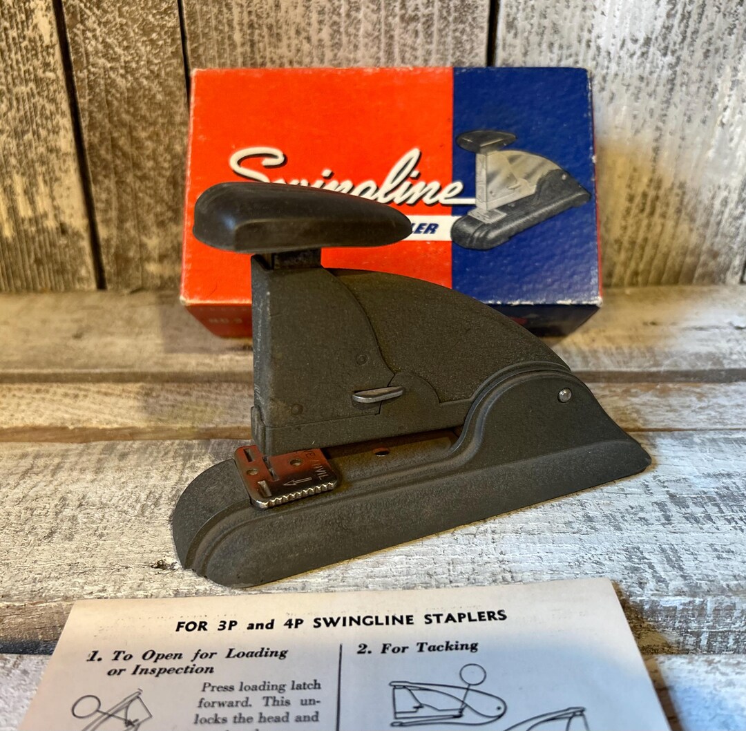 Vintage Swingline Speed Stapler 3 Heavy Duty Gray Desk Stapler in Box ...