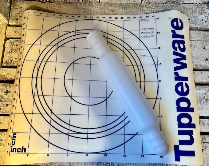 1960s Tupperware Fill N Chill Rolling Pin and Pastry Mat Sheer White ...