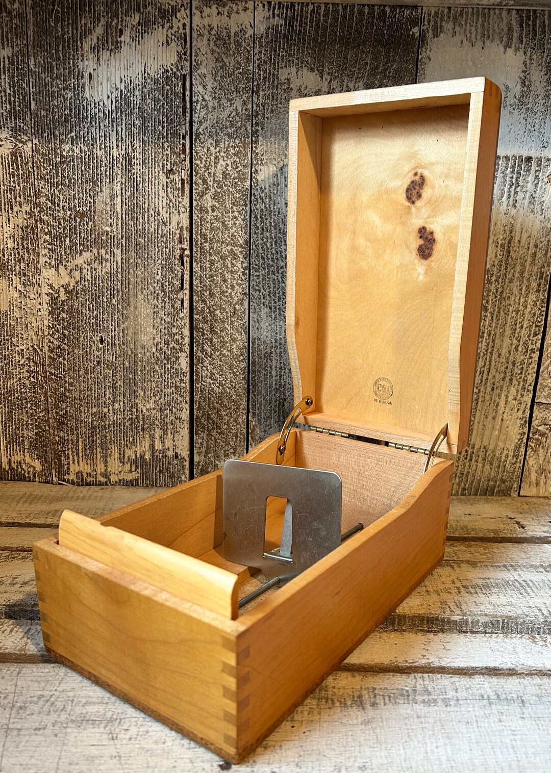 Vintage Long Wood File Box W Dovetail Joints for 3 X 5 Cards, Retro ...