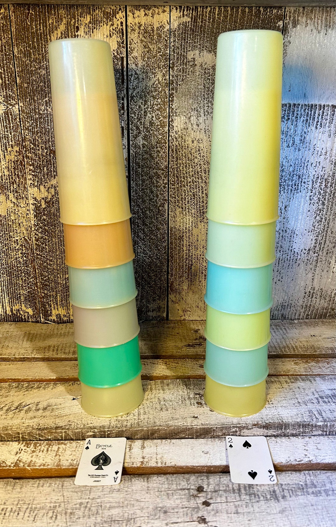 Vintage Tupperware 16 Oz Pastel Tumblers X 6 107, Six Tall Unbreakable ...