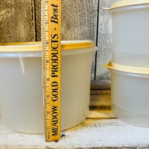 Vintage Tupperware Set of 4 Round Clear Canisters Containers W Almond ...