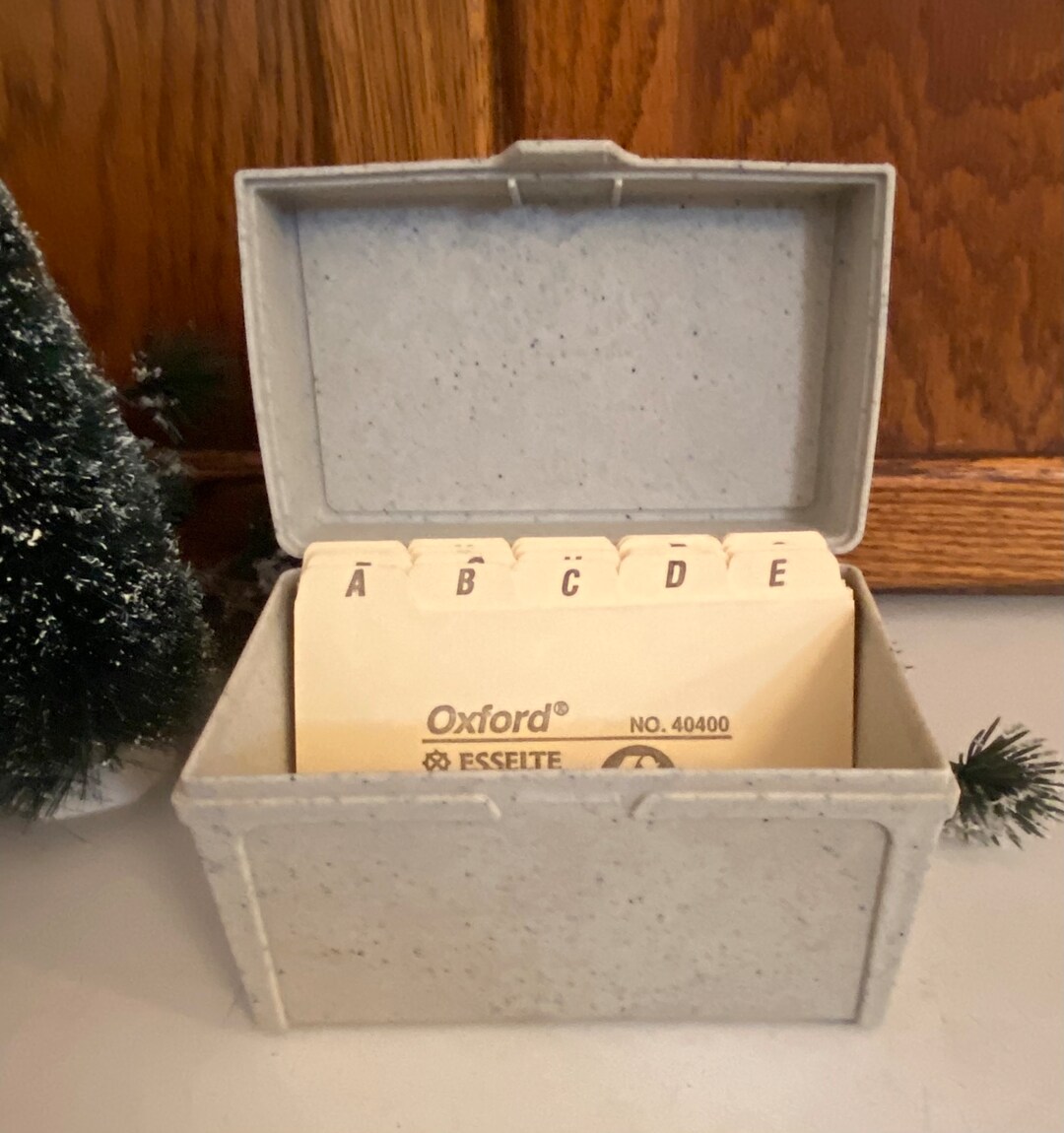 Vintage Grey Plastic Recipe Box With ABC Dividers - Etsy