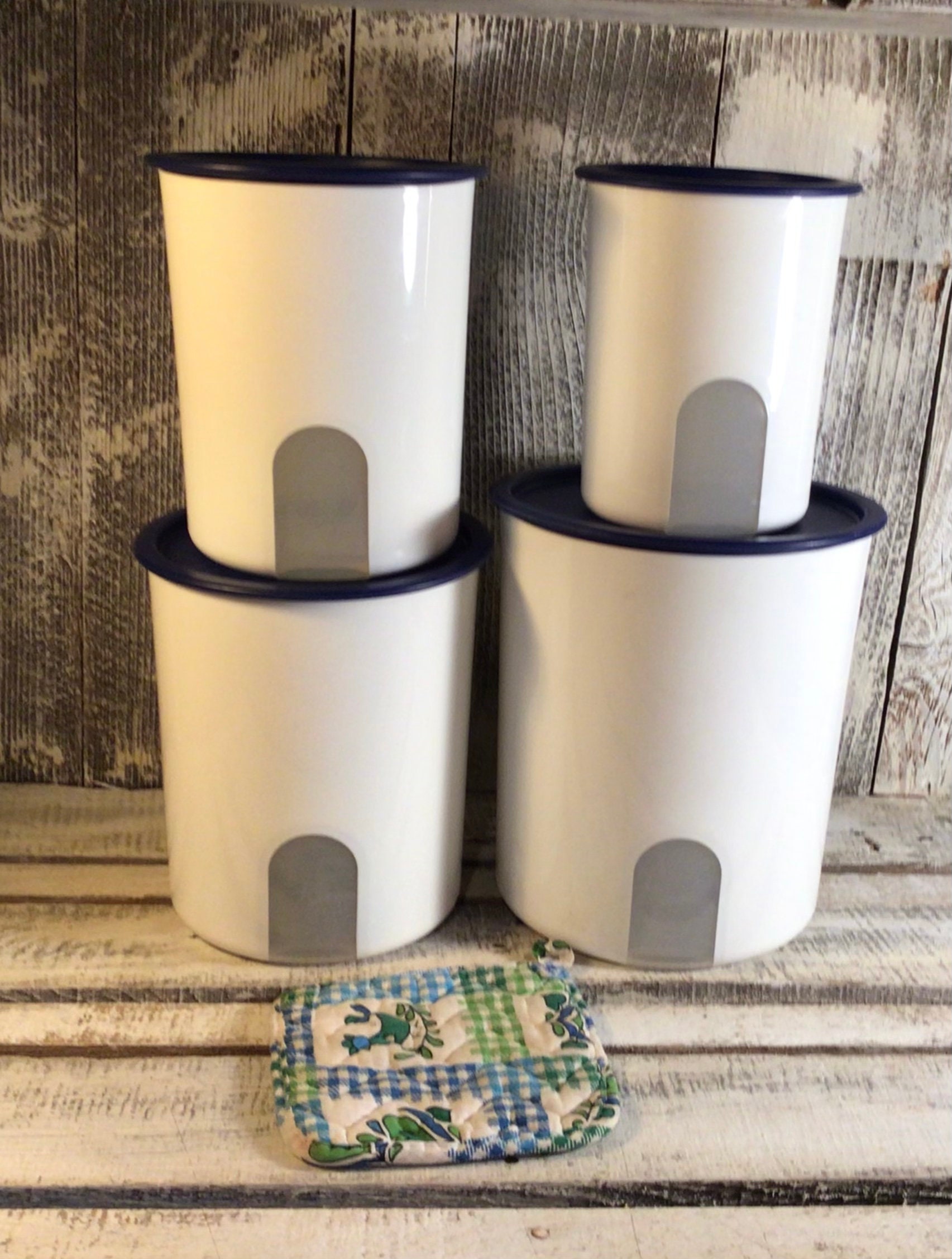 Kitchen Storage Home & Living Vintage Large White Tupperware Canister ...