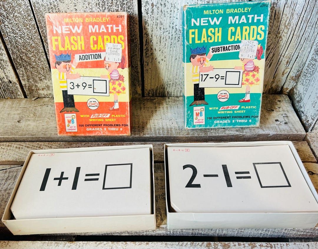 Vintage Milton Bradley New Math Addition and Subtraction Boxed Flash ...