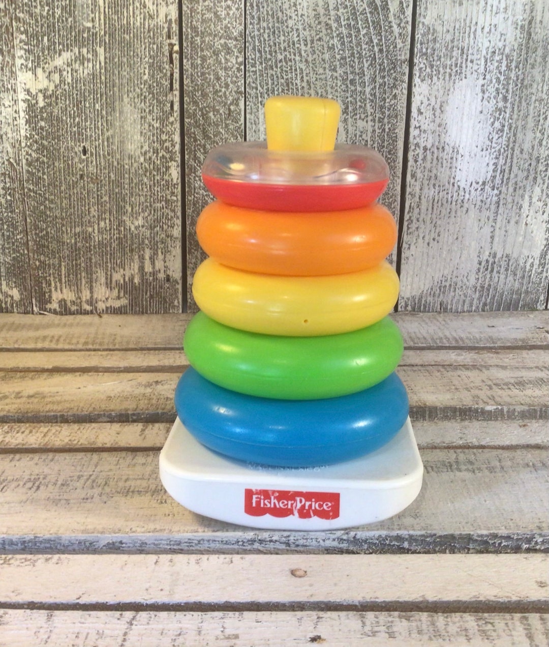 Vintage Fisher Price Rock A Stack Toy, Infant Toddler Stacking Rings ...