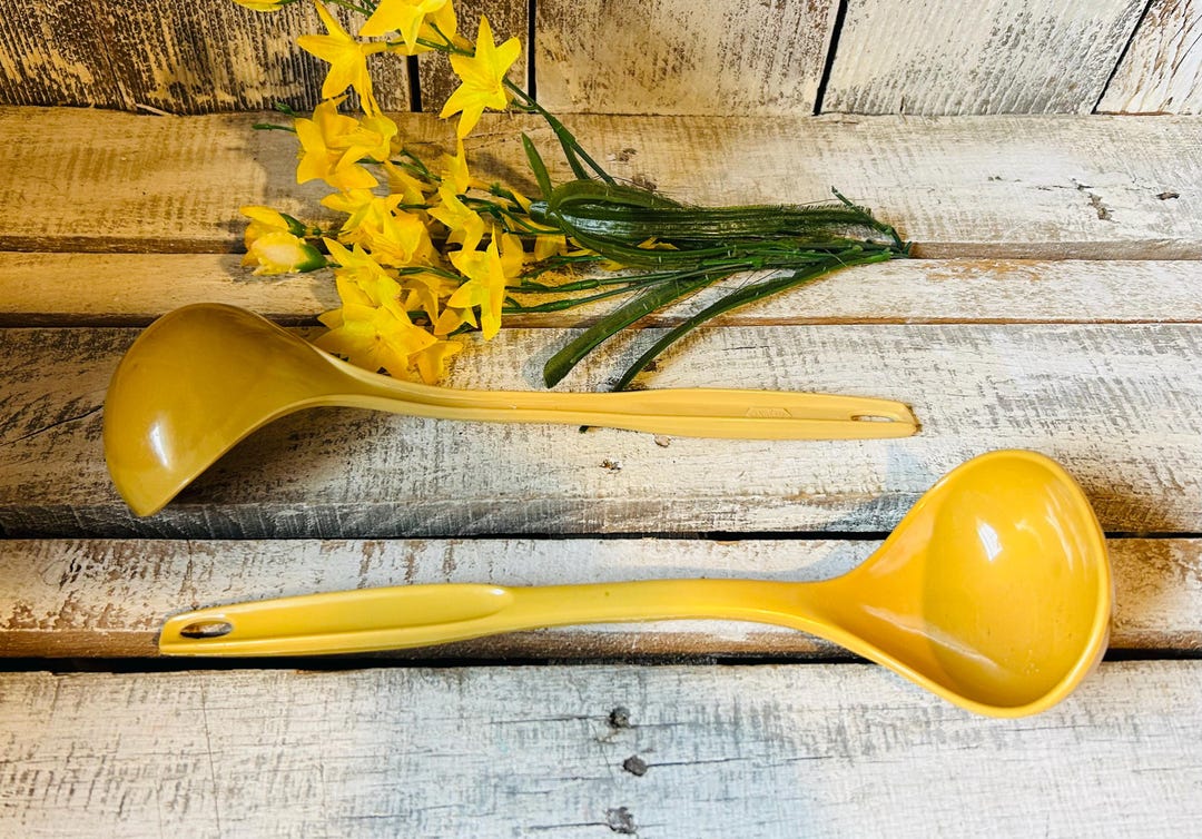 Tupperware Vintage Gold Large Ladle Spoon,tupperware Harvest Gold Soup ...