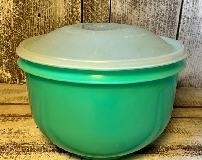 Vintage Tupperware Lettuce Keeper Crisper # 1424 Green W Clear Lid ...
