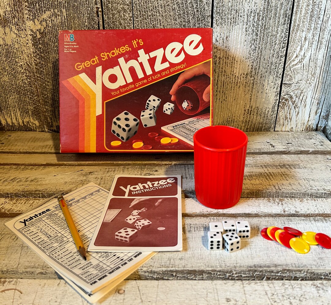 Vintage Yahtzee Game Complete by Milton Bradley Co., Retro Classic ...
