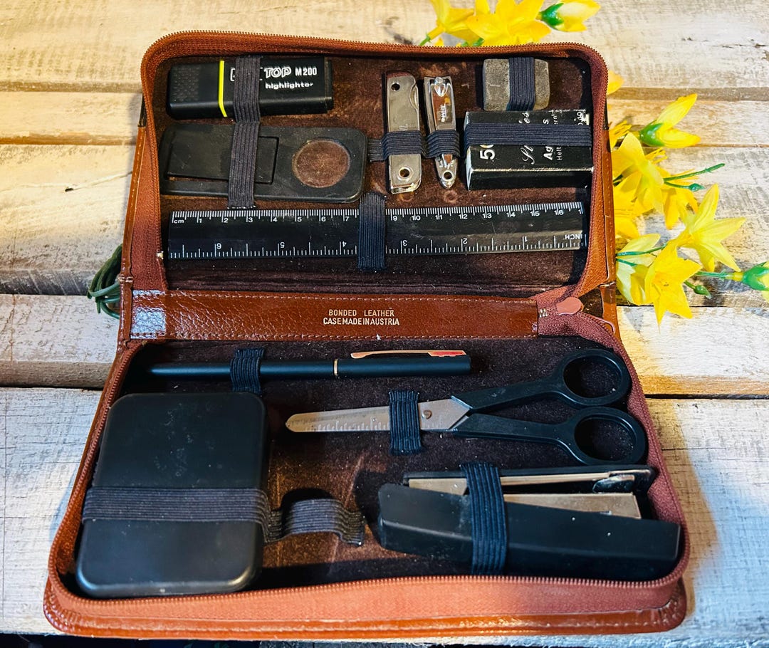 Vintage Men’s Leather Travel Grooming Kit Clay Adams Division ...