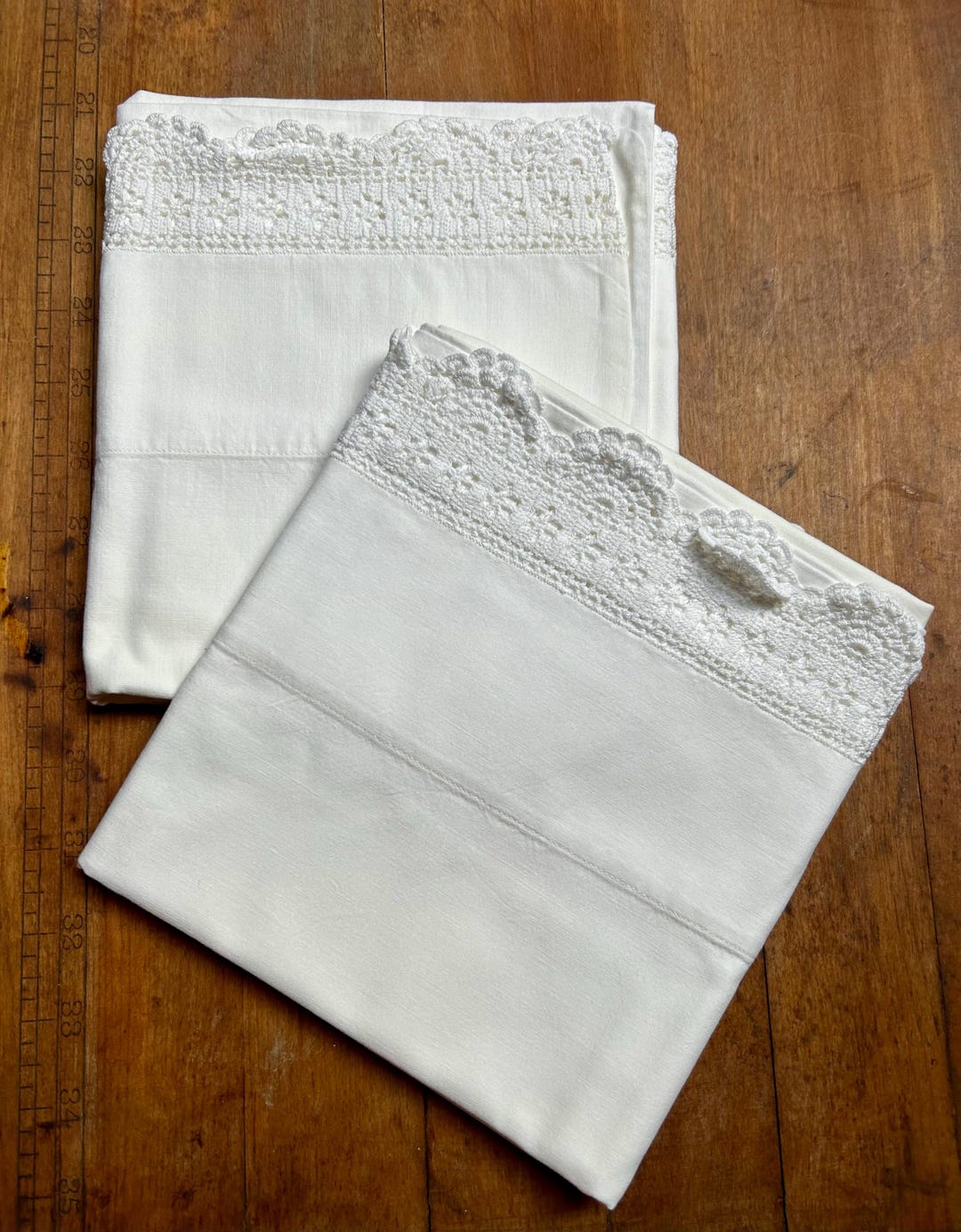 Vintage Solid White Crocheted Pillowcases, Beautiful Vintage White ...