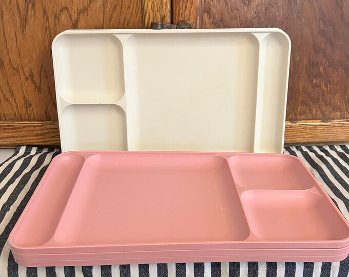 Vintage Tupperware Divided Lunch Tray in Pink or Cream Sold ...