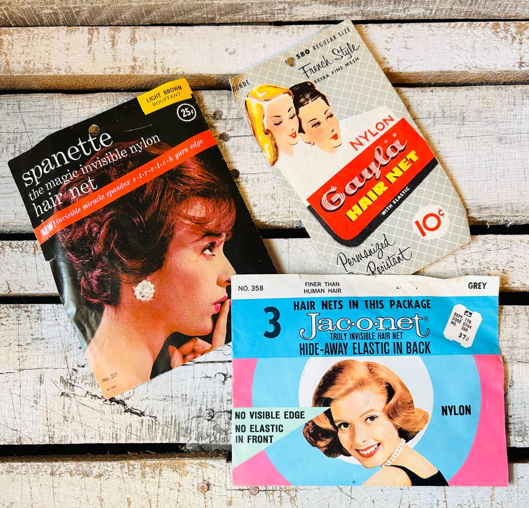 Vintage Hair Nets X 3 Packages New Old Stock, Nylon Hair Nets, Hair ...