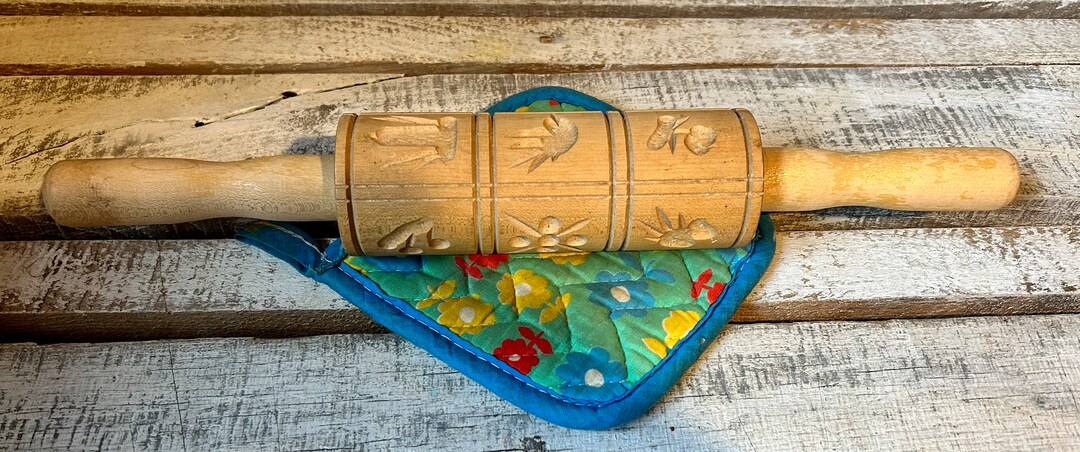 Vintage German Springerle Wooden Short Bread/cookie Hand Carved Rolling ...