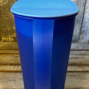 Vintage Tupperware Pitcher 1 Gallon Illusions Slimline in Blue 4433, 4 ...