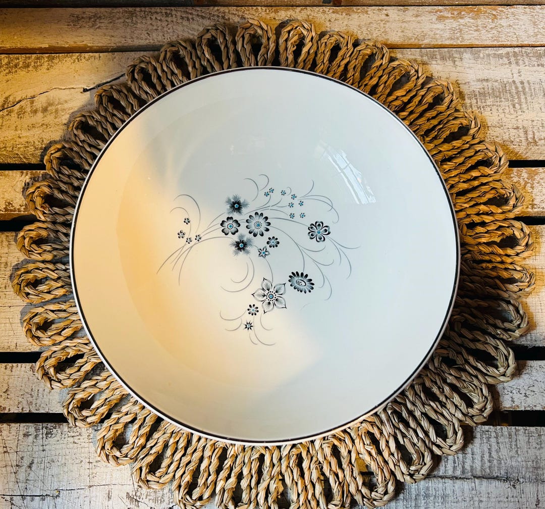 Vintage MCM Serving Bowl Silver Mist Pattern Taylor Smith and Taylor ...