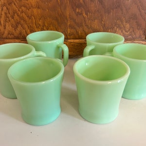 Vintage Fire King Jadeite Mugs X 6, Authentic Jadeite Coffee Mugs Set ...