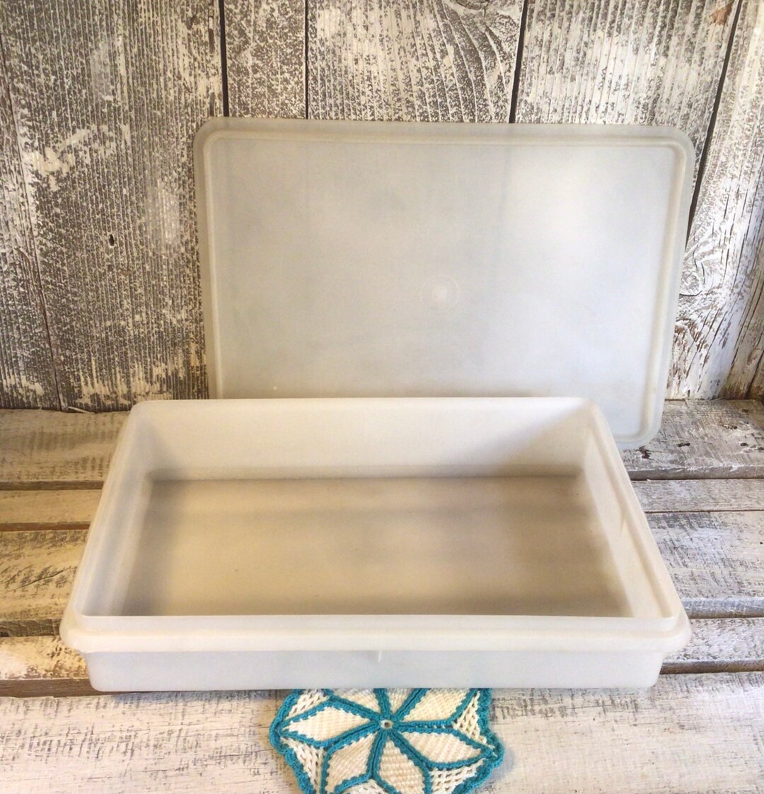 Vintage Tupperware 9 X 13” Rectangle Storage Container in Opaque White ...