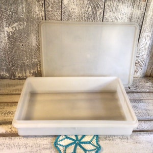 Vintage Tupperware 9 X 13 Rectangle Storage Container in Opaque White ...
