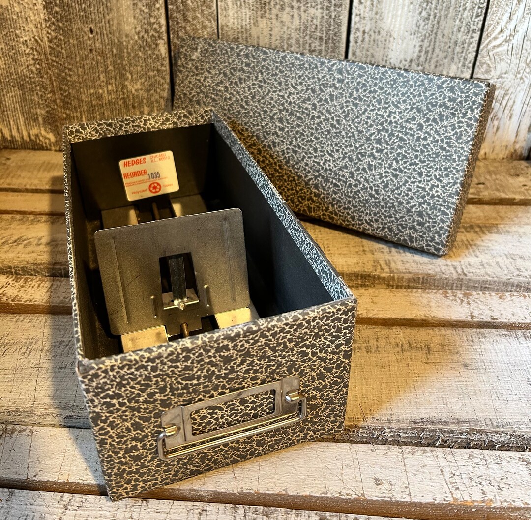 Vintage Hedges Cardboard File Box 12 X 6 X 4, Industrial Office Storage ...