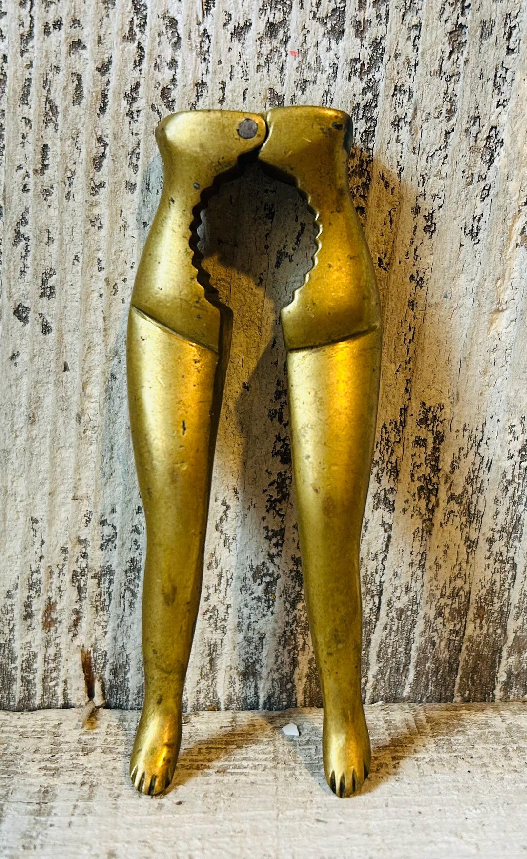 Vintage Brass Nutcracker Naked Lady All Legs, Antique Risqué Brass Legs Nutcracker, Bar Man Cave ...