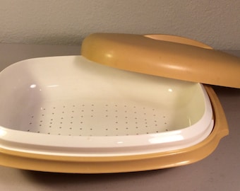 Vintage Tupperware Microwave Vegetable Steamer Harvest Gold 3pc. - Etsy
