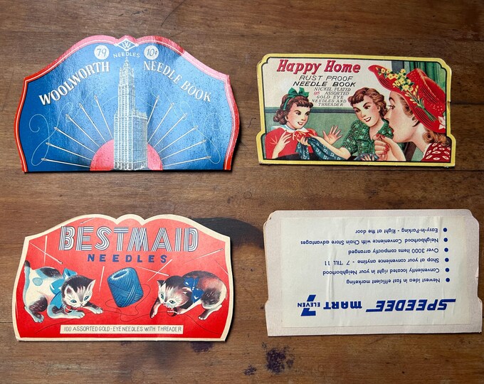 Vintage Sewing Needle Advertising Packets, Vintage Sewing Needle Cards ...