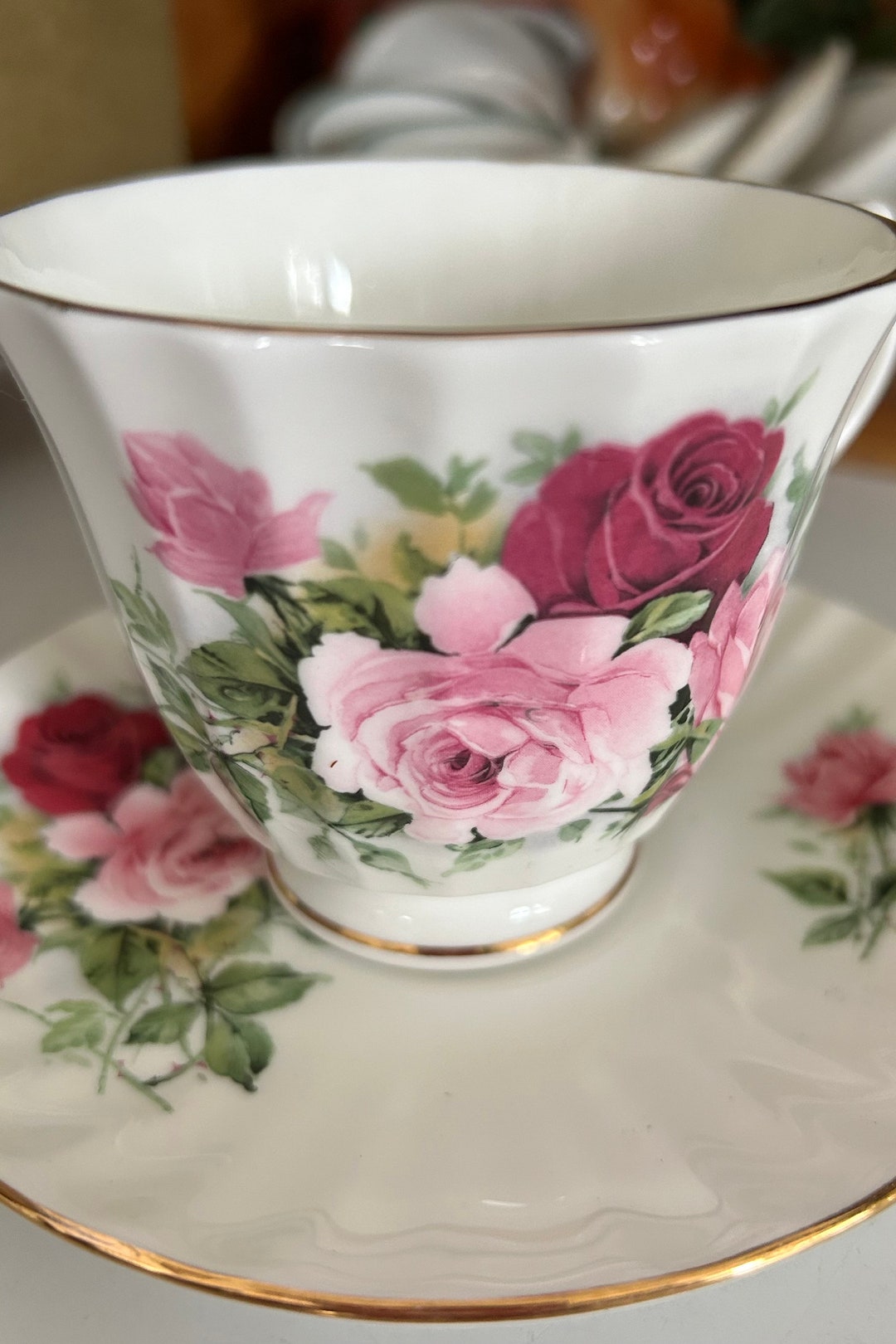Vintage Pink Wild Rose China Teacup and Saucer by Royal Victorian ...
