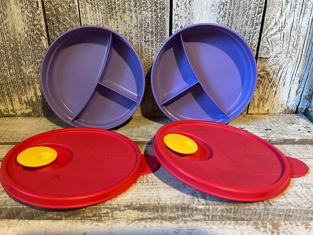 Tupperware Crystalwave Microwavable Reheatable 1 3/4 C Bowl, Sectioned ...