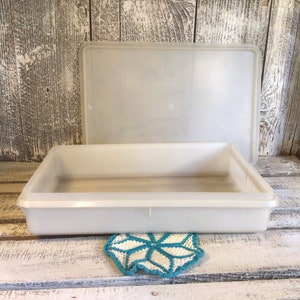 Vintage Tupperware 9 X 13 Rectangle Storage Container in Opaque White ...