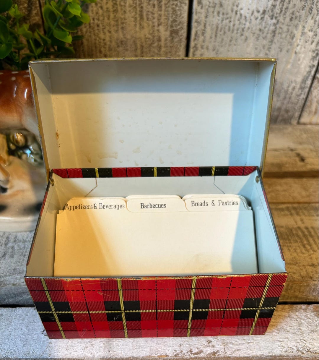 Vintage Metal Tartan Plaid Recipe Box With Category Dividers - Etsy