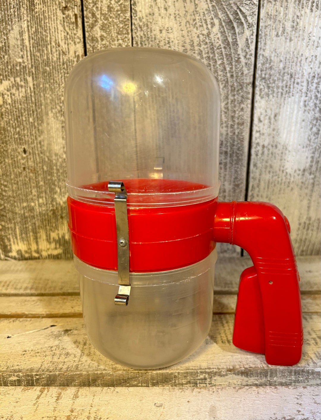 Unusual Vintage Plastic Sifter Red and Clear, Two Sectioned Screen ...