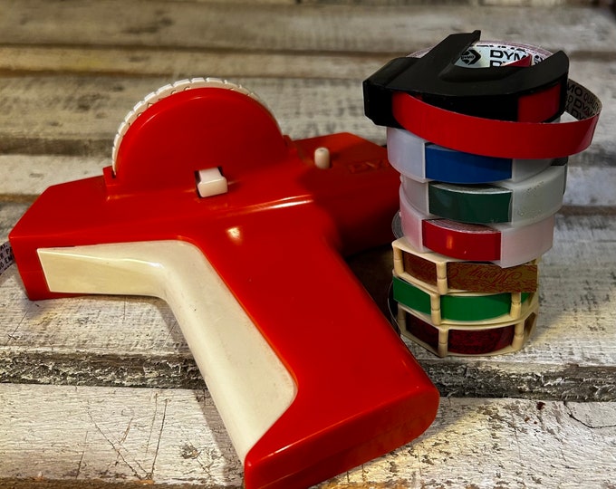 Vintage Dymo Orange Label Maker W 7 Extra Tape Spools, Retro Label ...