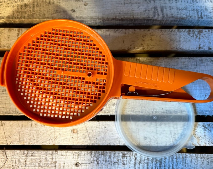 Vintage Tupperware Orange Hand Sifter W 2 C Container and Lid 3 Piece ...