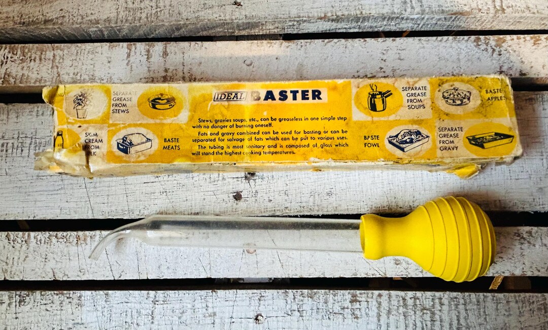 Vintage Turkey Baster, Heat Proof Glass Baster in Original Box by Ideal ...